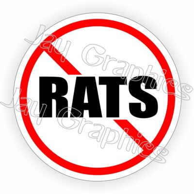 NO RATS Hard Hat Decal / Label / Motorcycle Helmet Sticker Funny ...