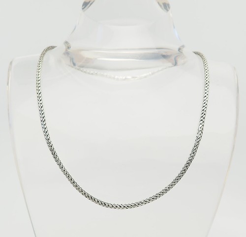 Vintage Bali style woven wheat chain sterling silver 18 inch long ...