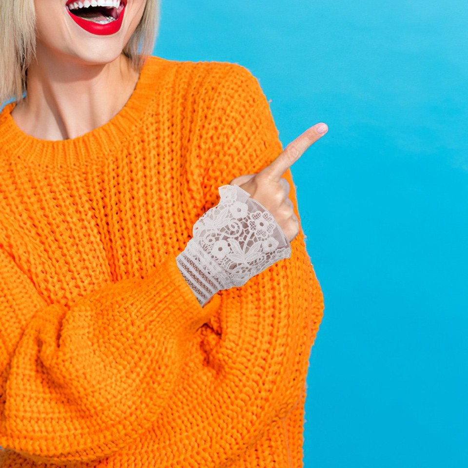 1 Pair Of Fake Wrist Cuffs Wrist Cuff Fake Cuffs Ruffle Wrist Cuffs ...