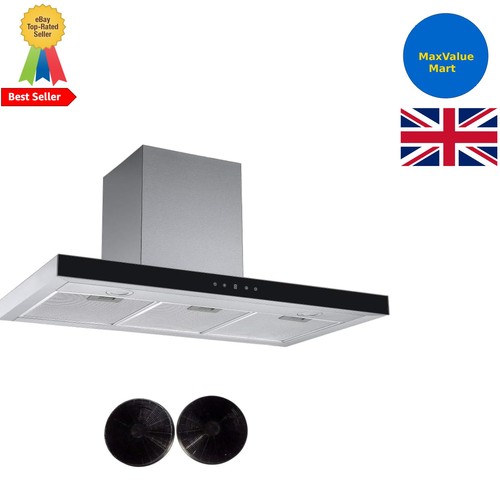 Designer 90cm Touch Control Wall-Mount Cooker Hood - Stainless Steel ...