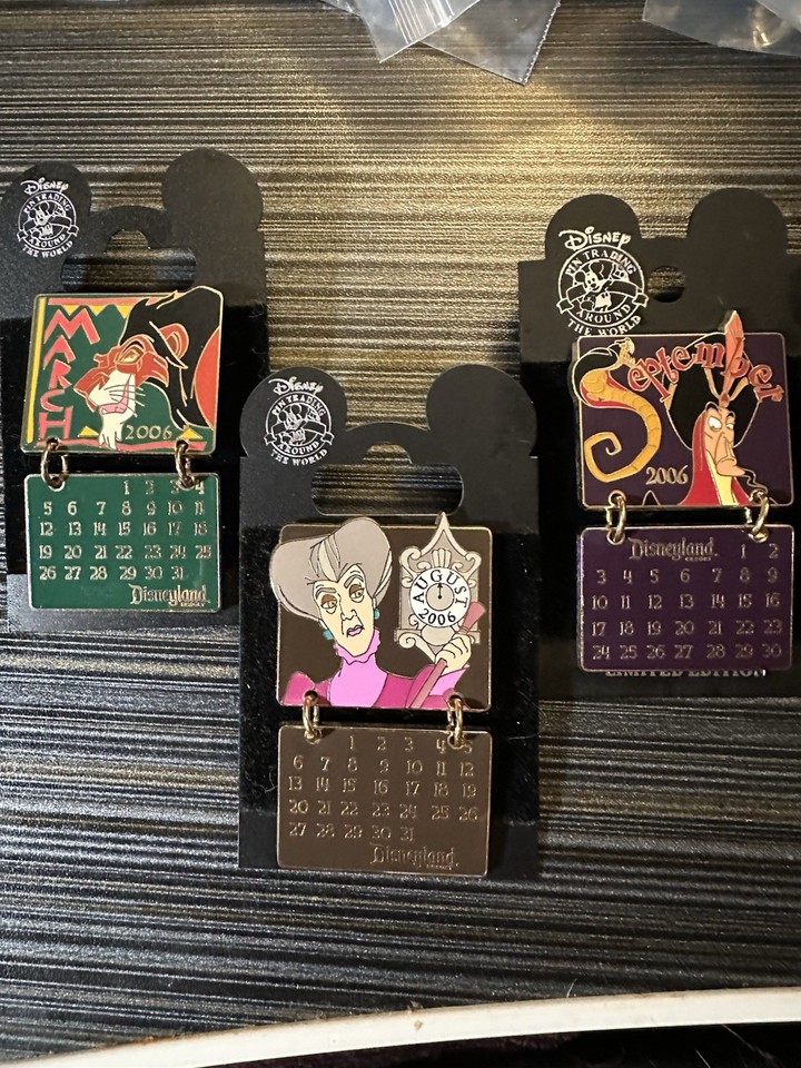 Disneyland’s 2006 Calendar Pins (March, August and September) LE 1000 ...