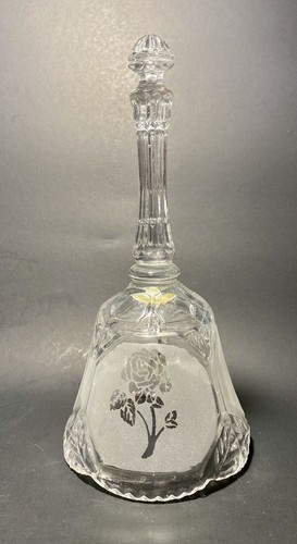 Vintage Cut Glass Bell With Etched Roses 8 Inches Tall | eBay