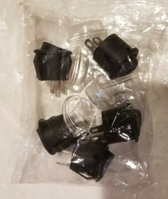 5 Pcs 6A/4A 250VAC 10A 125VAC 2Pin SPST Round Head ON/OFF Rocker Switch ...