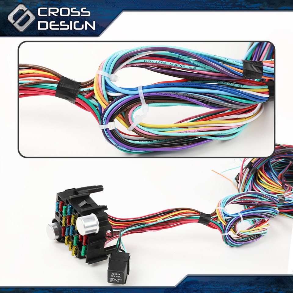 Universal Extra Long Wires 21 Circuit Wiring Harness For Chevy Ford ...