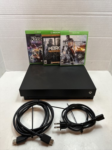 Microsoft Xbox One X Console Black 1TB Good Condition w/ Games + Cords ...
