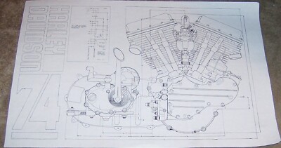 Vintage Harley Davidson Panhead blueprints | eBay