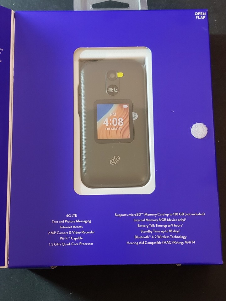 New TracFone TCL Flip 2 8GB Black Prepaid Flip Phone Locked T408DL FREE ...