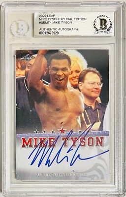 Mike Tyson Signed Leaf Trading Card #SEMT4 Beckett BAS Authentic | eBay