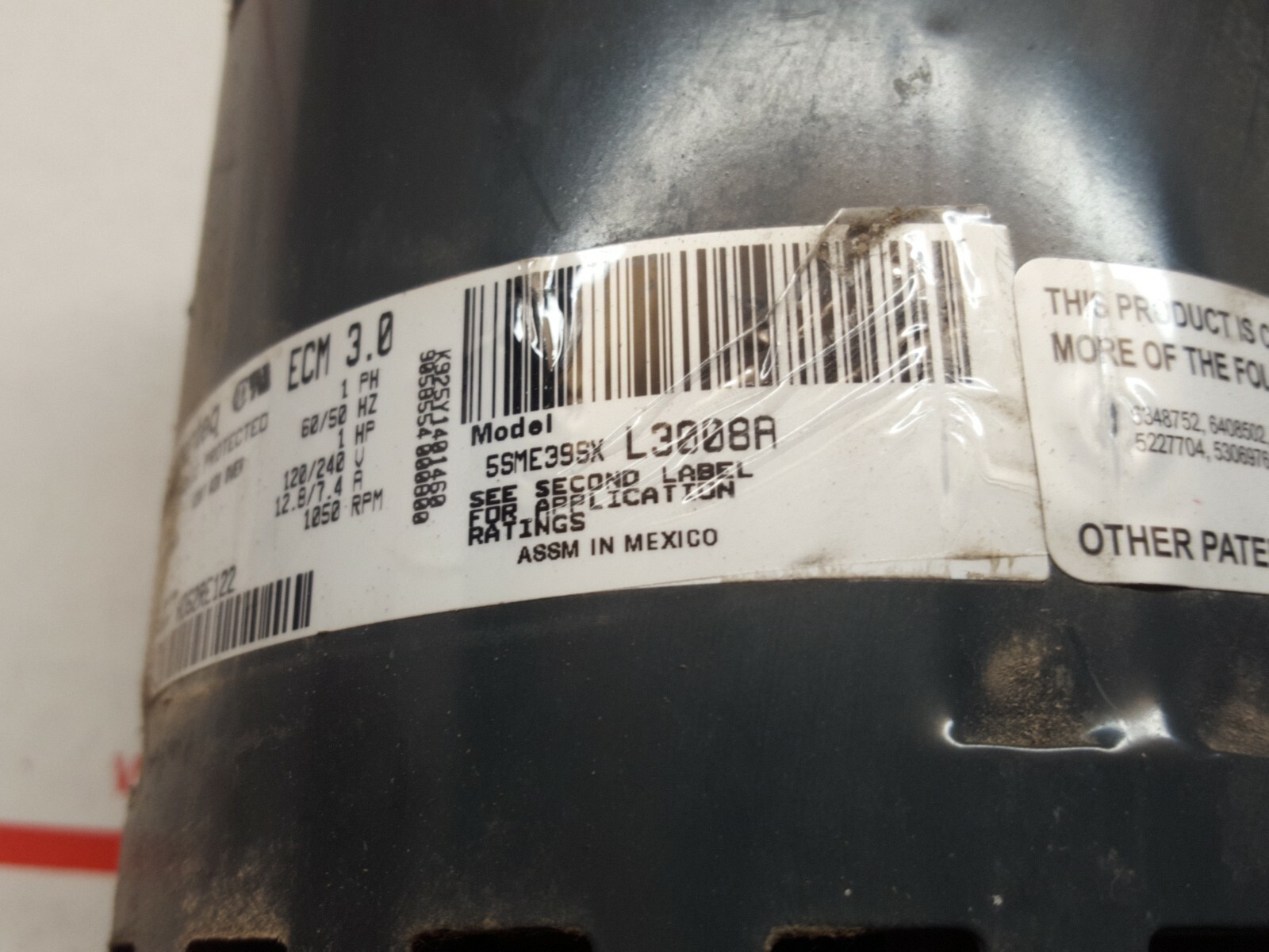 GE ECM Motors 3.0 5SME39SXL3008A Blower Motor 1HP 120/240V 1050RPM ...