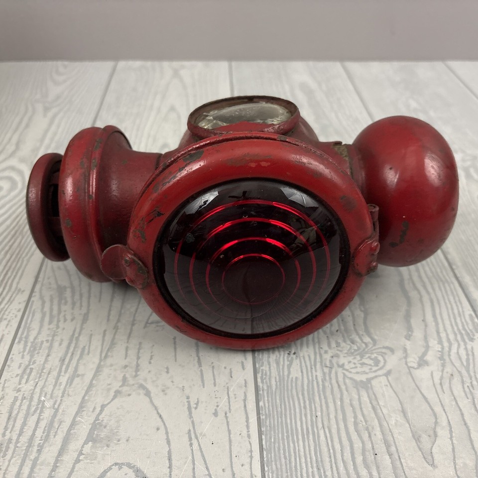 Vintage Early Ford Model T Kerosene cowl Lamp left side red glass *READ ...