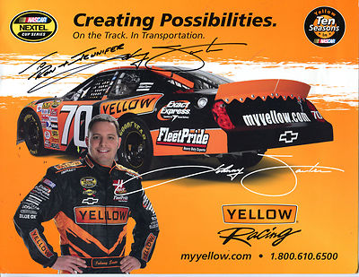Autographed Signed Johnny Sauter NASCAR Yellow Racing w/coa jhaut | eBay
