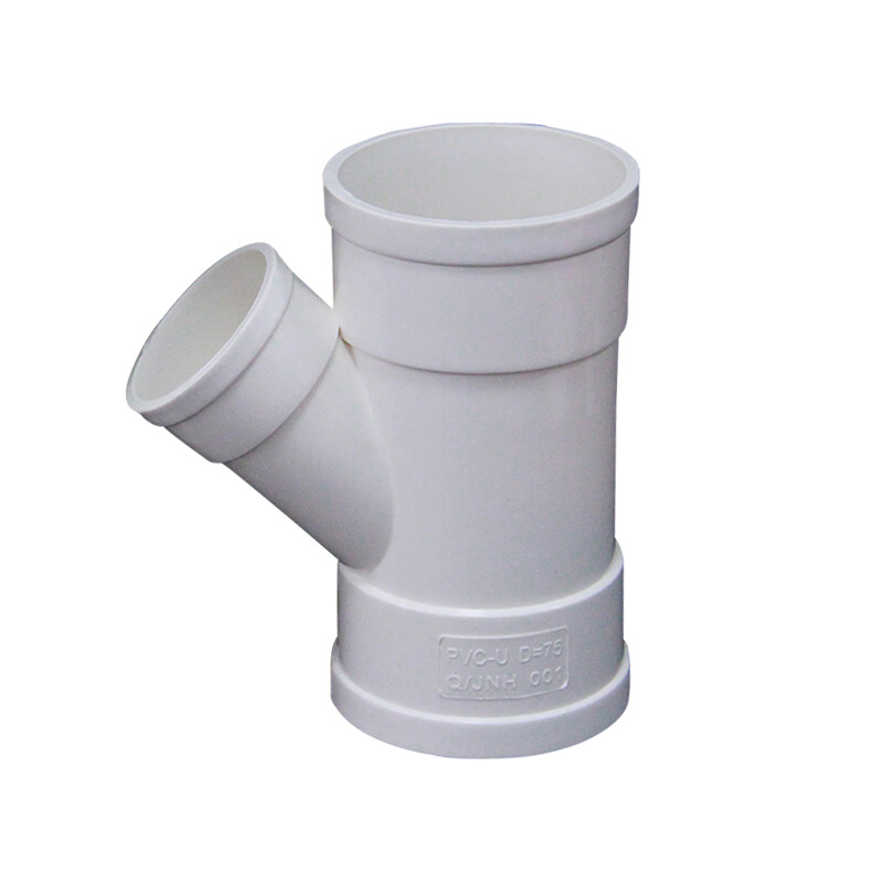 PVC Oblique Tee Connector 45 Degree Tilted Three Way Joints Y Type Pipe ...