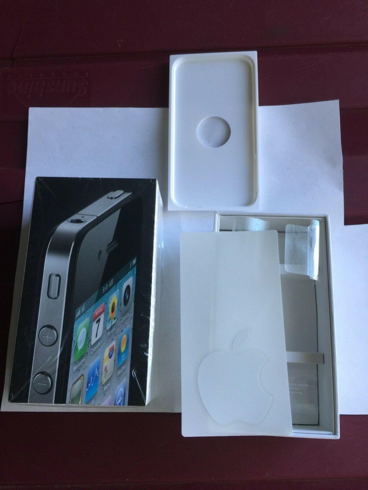 Apple iPhone 4 Empty Retail Box ONLY Black 16GB A1332 for AT&T. Open ...
