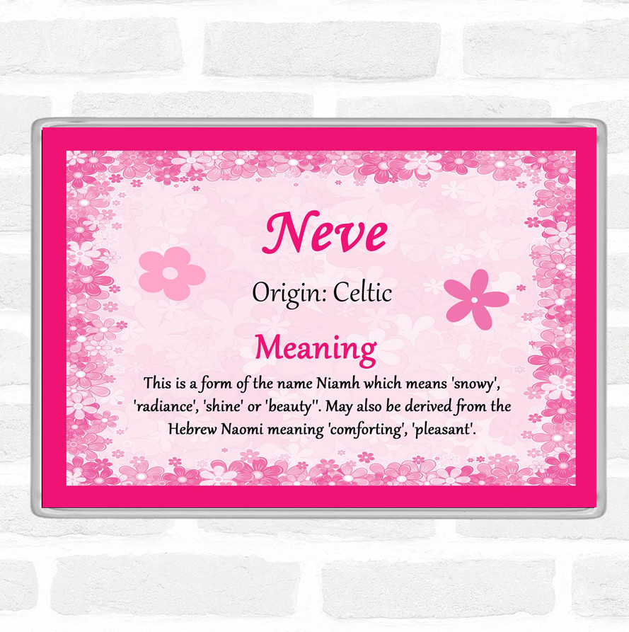 neve Name Meaning Jumbo Fridge Magnet Pink | eBay UK
