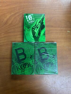 LOT OF 3 B Kool Playing Cards GREEN Design Kools Vintage Poker Deck | eBay