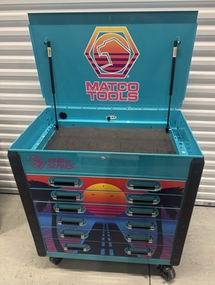 Matco Tools box drawer 80's cart Miami Vice Edition sun palm tree ...