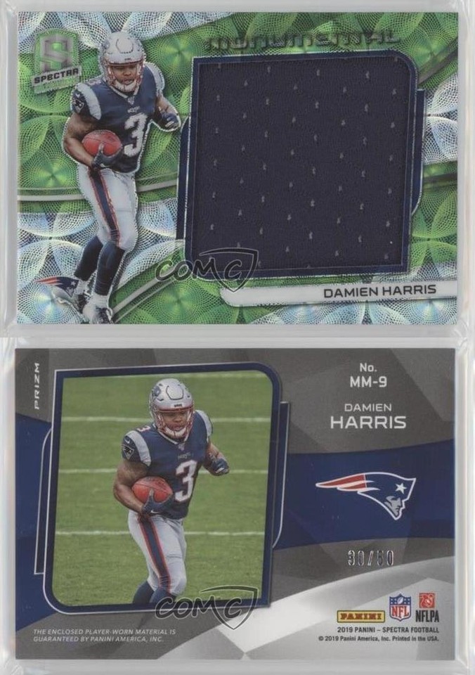 2019 Panini Spectra Neon Green Prizm 30/50 Damien Harris #MM-9 Rookie ...