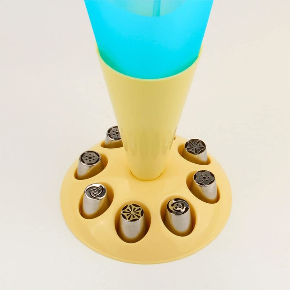 Pastry Bag Holder Piping Bag Filling Stand with Cake Nozzles Holder ...