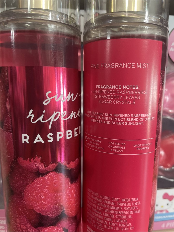 BATH & BODY WORKS SUN-RIPENED RASPBERRY BODY MIST SPRAY 8 FL OZ (LOT OF ...