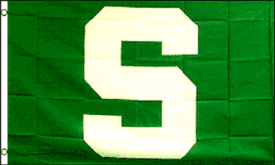 MICHIGAN STATE MSU SPARTANS GREEN "S" FLAG 3' X 5' COLLEGE NCAA | eBay