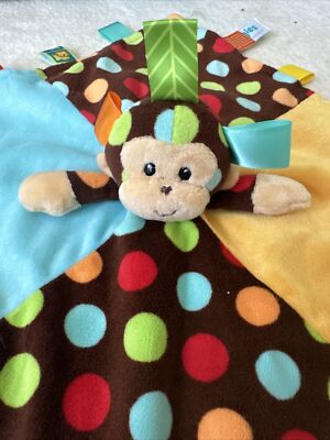 Taggies Monkey Baby Lovey Toy Security Polka Dot Colorful Mary Meyer ...