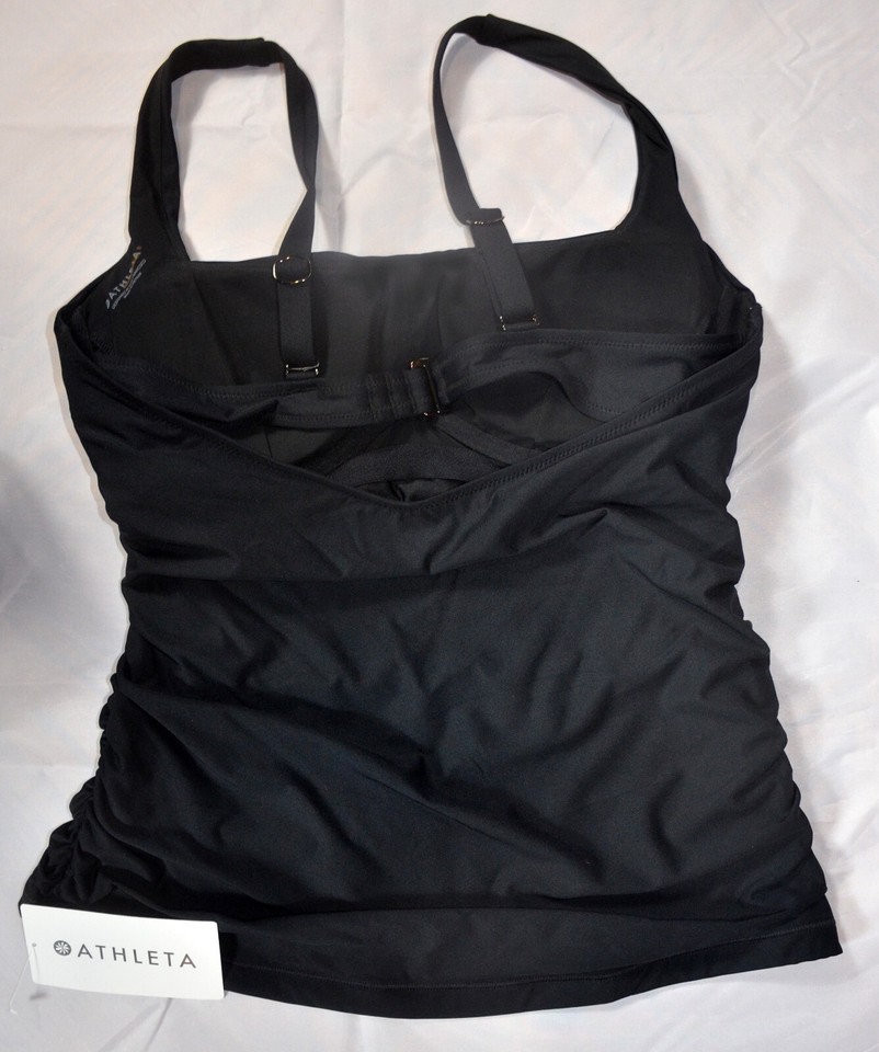 NWT $74 Athleta 36B/C 36 B/C Black Square Neck Bra Cup Tankini Top ...