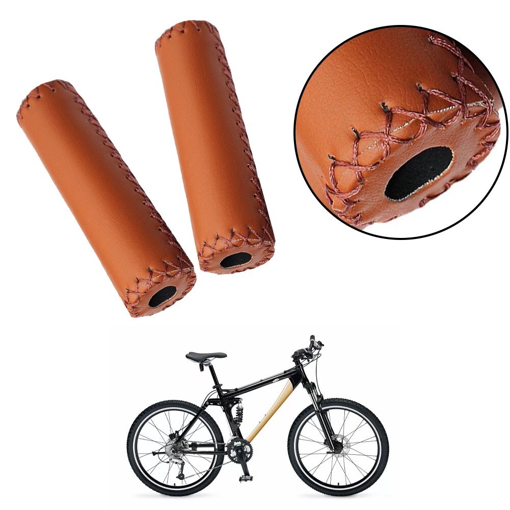 Classic Retro Leather Bike Grips for Vintage Bicycles Non slip ...