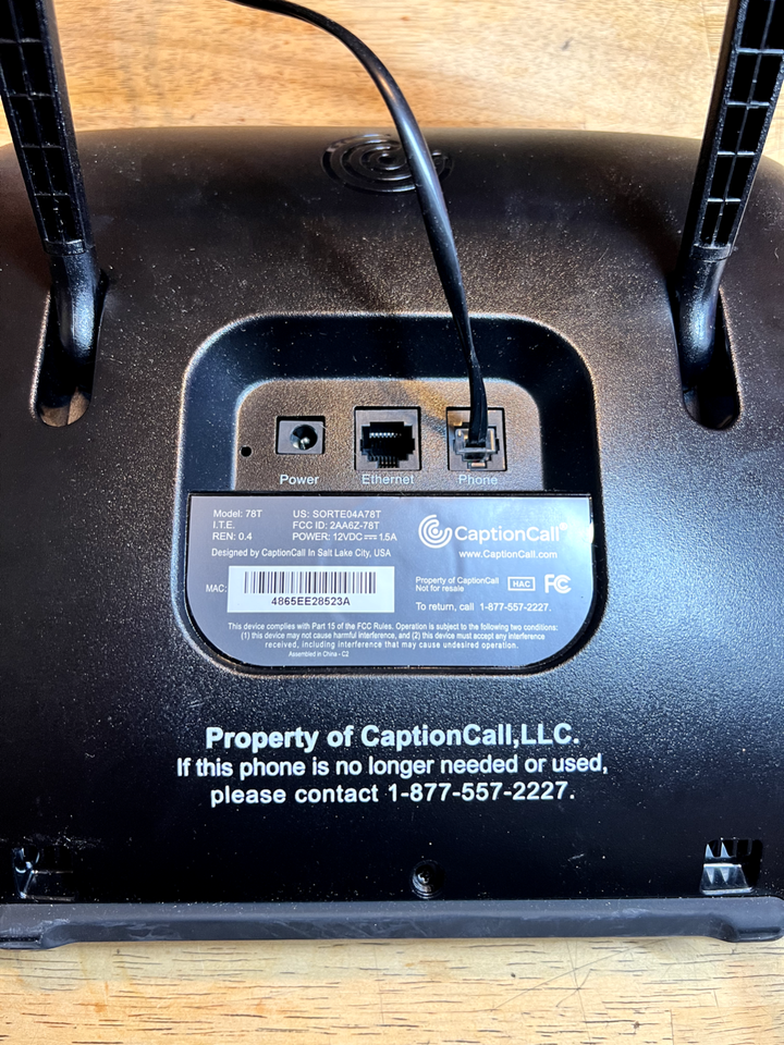 Caption Call Phone Hearing Impaired Touch Screen Model 78T No Power ...