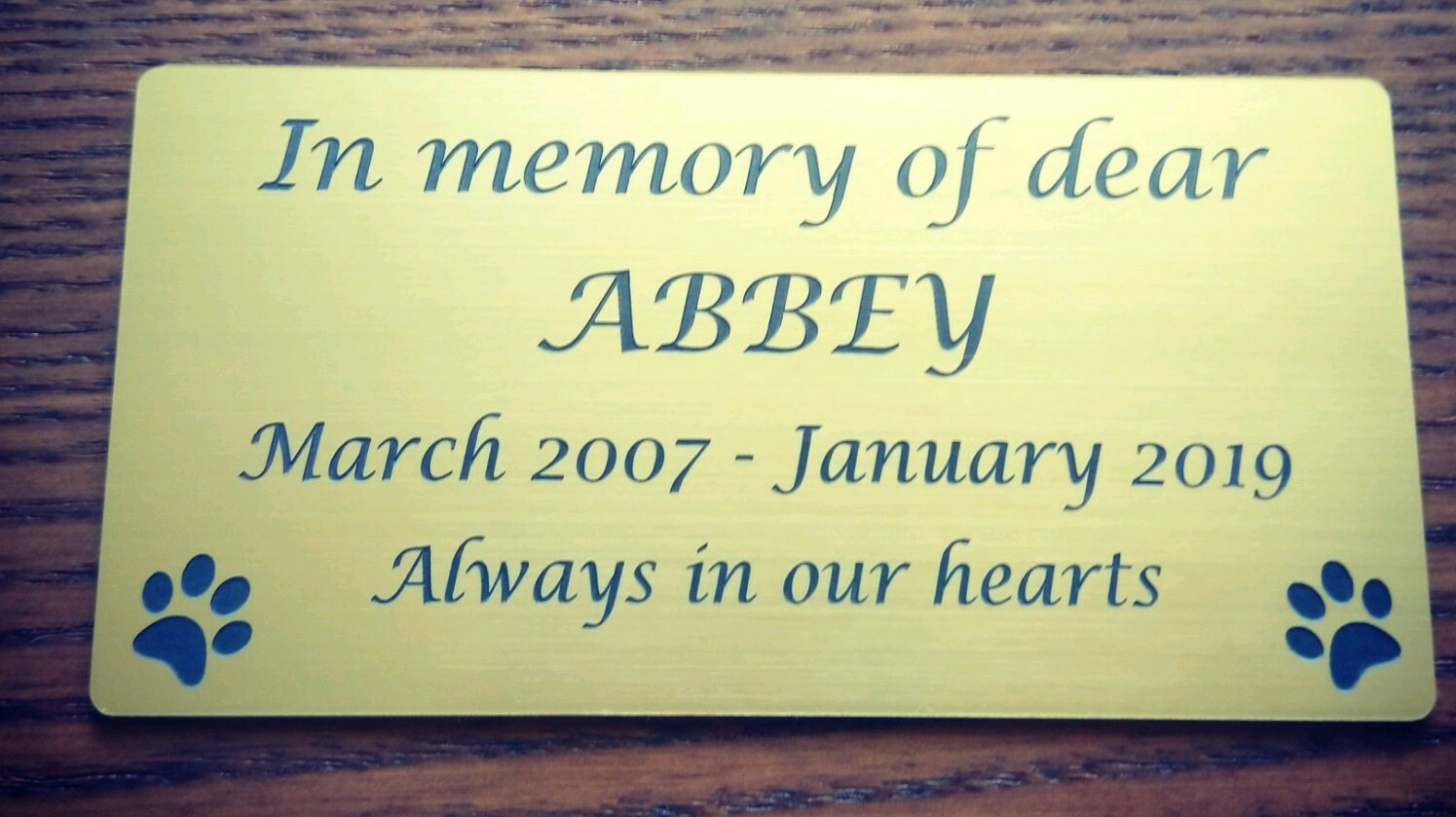Personalised Pet Memorial Plaque Dog Cat Animal Engraved 100 x 50mm | eBay