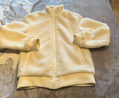 Men's fluffy fleece cream zip up jacket small by Primark | eBay UK
