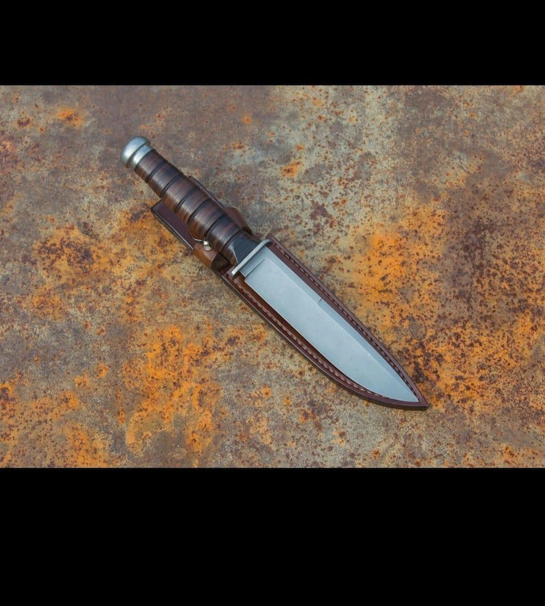 Custom Handmade Carbon Steel Blade Tactical KA-BAR Knife Hunting Knife ...