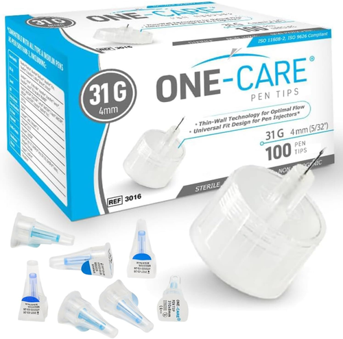 ONE-CARE Pen Tips 31G X 5/32’’ (4Mm), Universal Fit, Optimal Skin ...