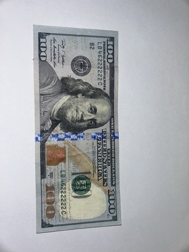 100 Dollar Bill Serial Number LB46222222C | eBay