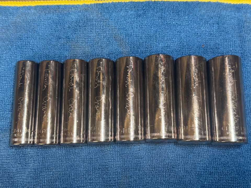 Craftsman USA Deep-Well Metric Socket Set of 8 With Rail, 6 Point | eBay