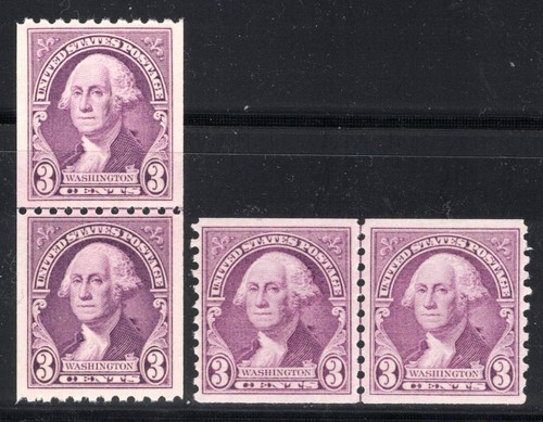 U.S. SCOTT #721 + #722 -- 3 CENT GEORGE WASHINGTON AS LINE PAIRS **1932 ...