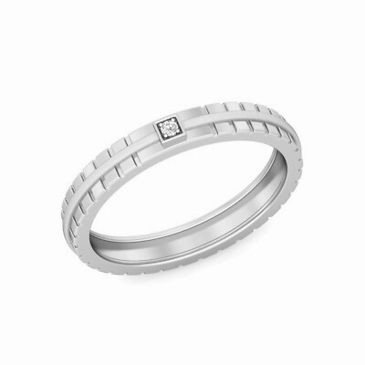 Single Prong Set Lab-Created Diamond Women's Wedding Band In Real 10K ...