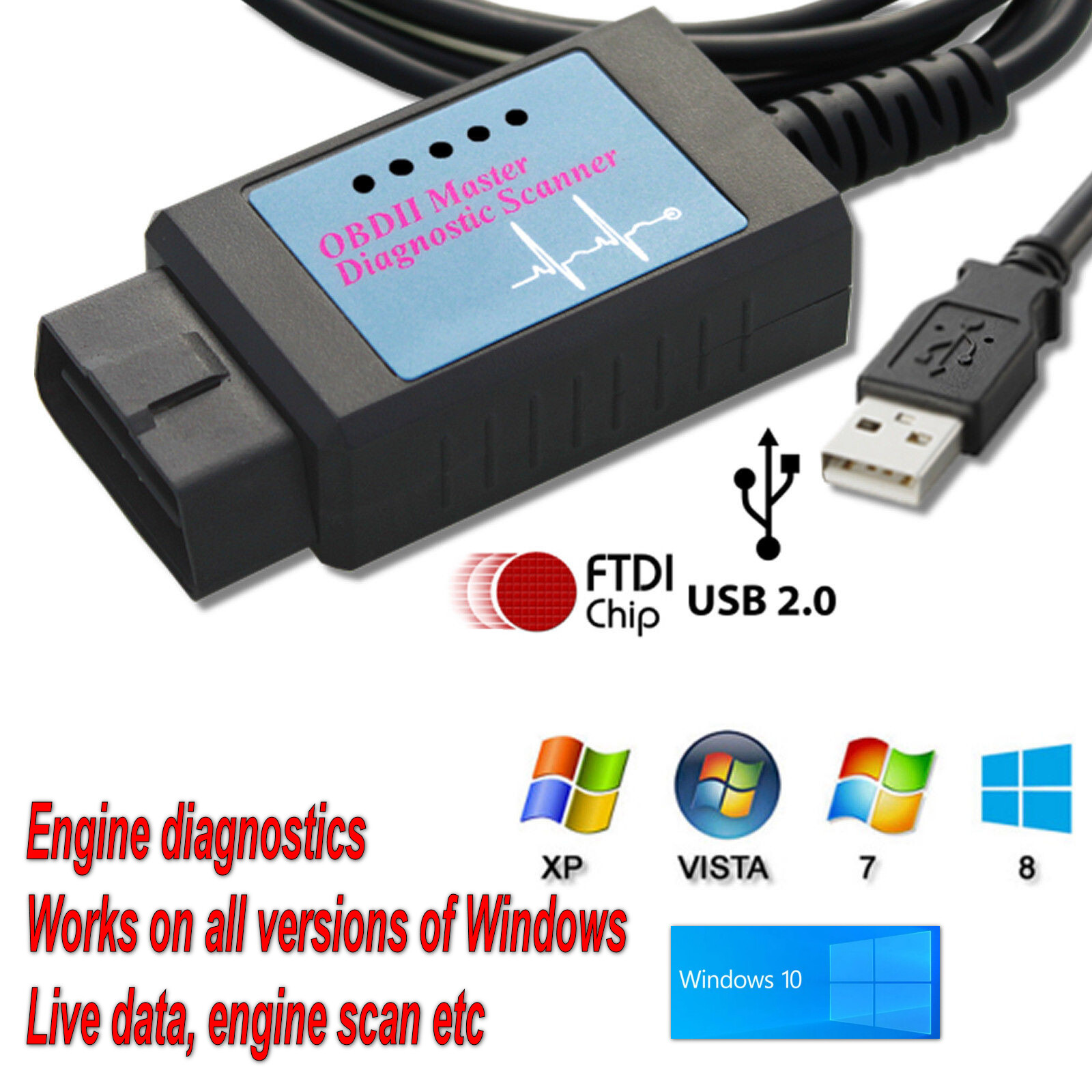 Fits Volvo Car Diagnostic Code Reader OBD2 OBDII USB PC Scanner Latest ...