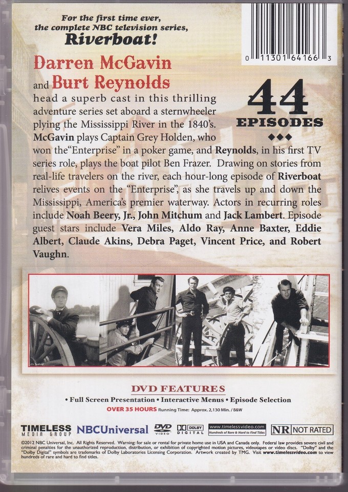 RIVERBOAT: The Complete Series - 44 Episodes! / 6 DVD SET [A3 ...