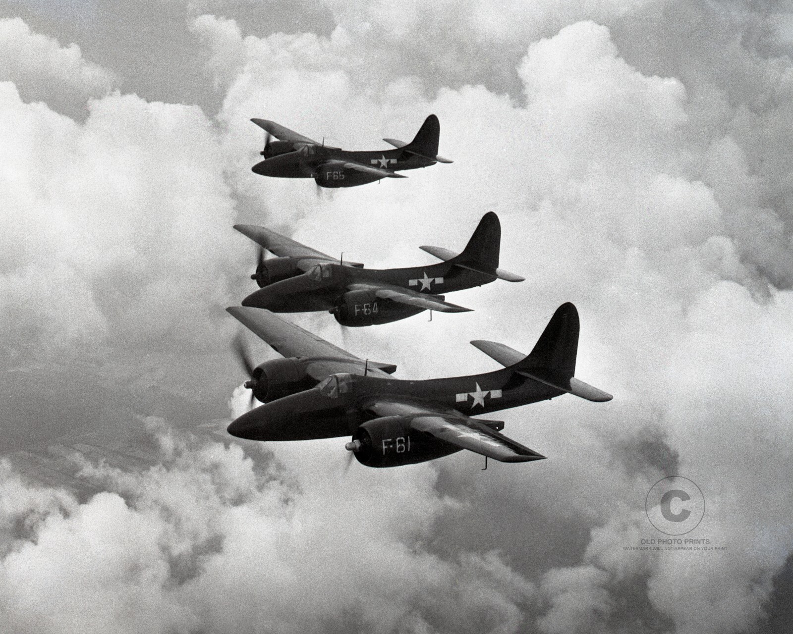 F-7 Tigercat Heavy Fighter Aircraft 1945 Photo WWII Navy Cherry Point ...