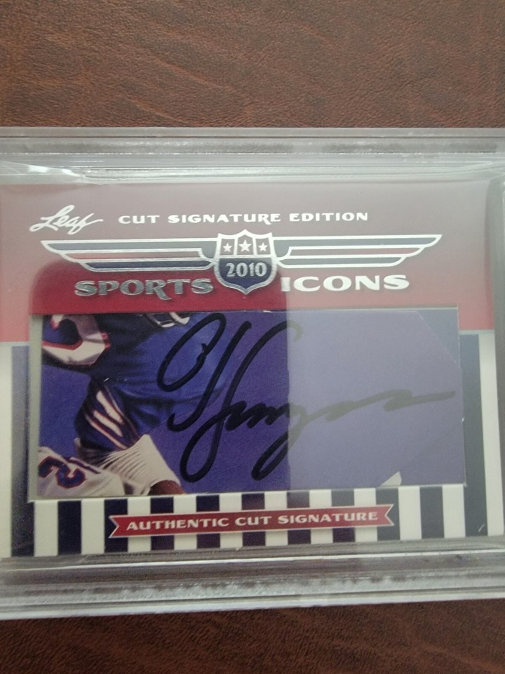 OJ Simpson RARE signed dual auto autograph Cut 2010 Leaf AL Cowlings AC ...