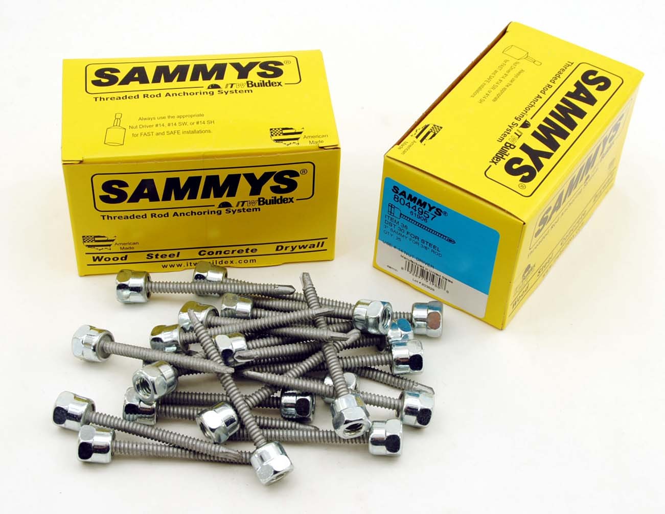 (25) Sammys 3/8-16 x 3 Threaded Rod Hanger for Steel 8044957 Self ...