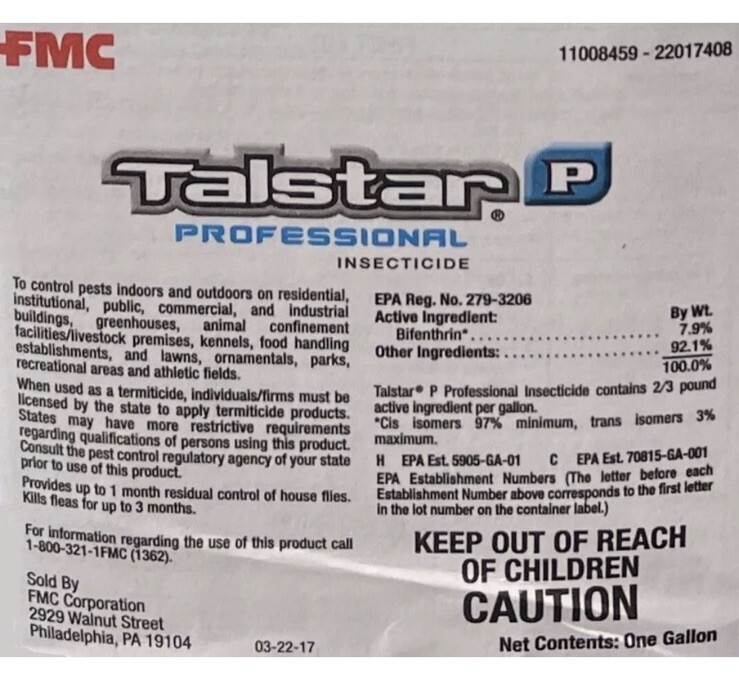 Talstar Professional Insecticide for Pest Control, 1 Gallon Liquid ...