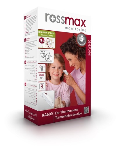 Rossmax RA600 Infrared Ear Thermometer Multiple-Use Plug & Secure Probe ...