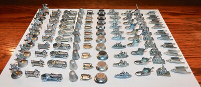 Set of 100 Classic Metal Monopoly Tokens - 10 each of 10 classic tokens ...