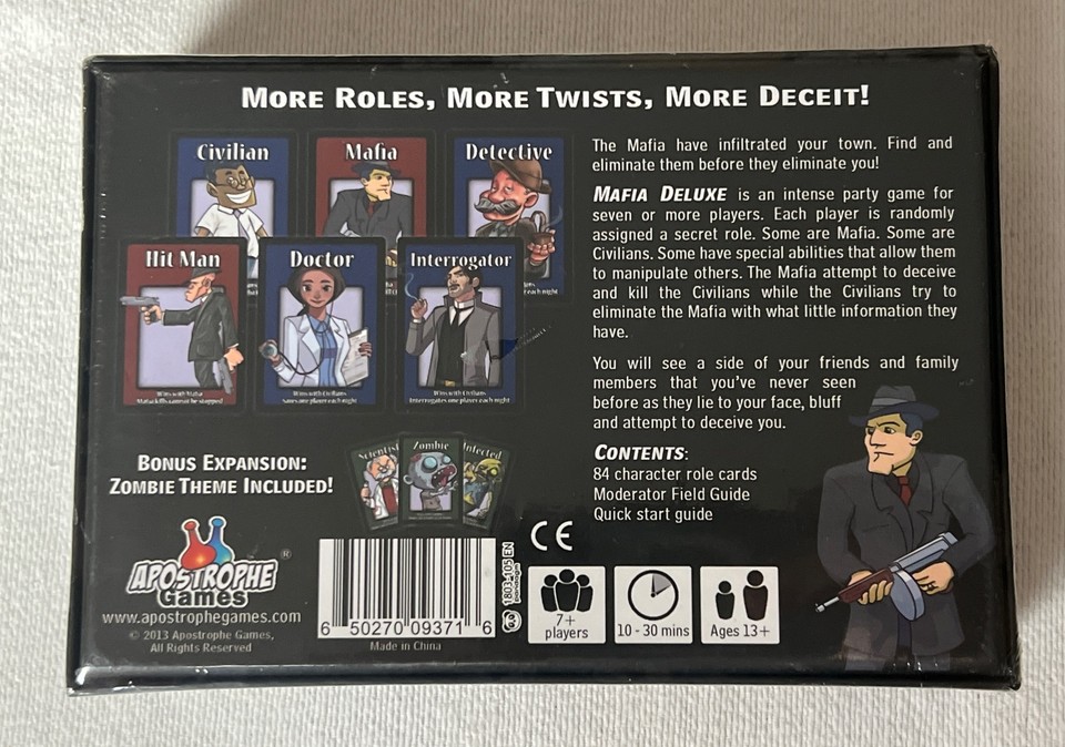 MAFIA: The Party Game, DELUXE EDITION - Bonus Zombie Expansion, NEW in ...