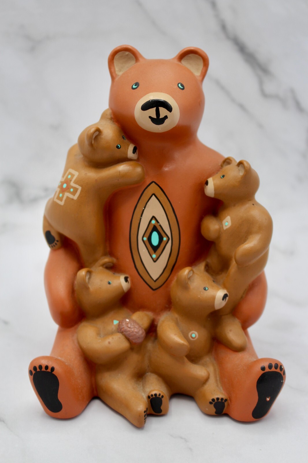 Vintage 1989 Teissedre Pottery Native American Storyteller Bear Signed ...