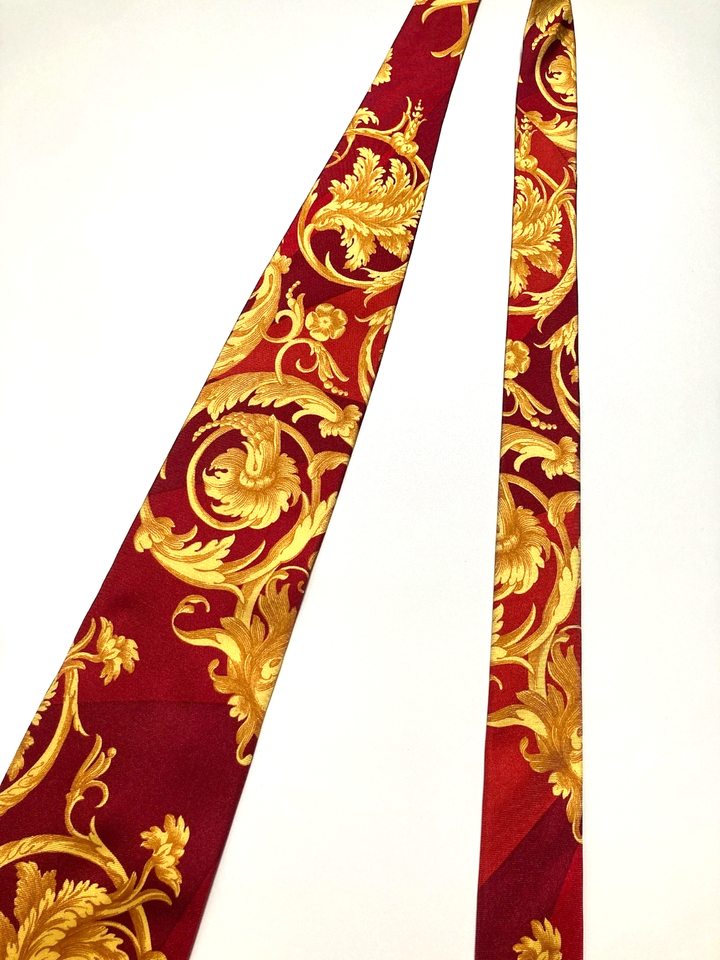 GIANNI VERSACE VINTAGE '90s ICONIC BAROQUE TIE ART NOUVEAU ITALY GOLD ...