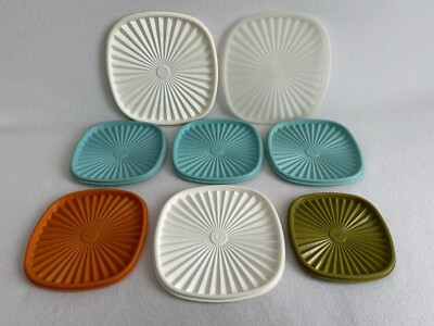 Vintage Tupperware Square Servalier Replacement Lids Set of 8 | eBay