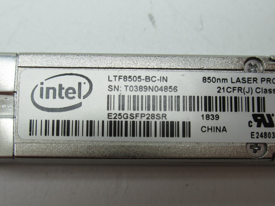 Intel LTF8505-BC-IN 25GB SFP+ 850nm MMF Transceiver Module E25GSFP28SR | eBay