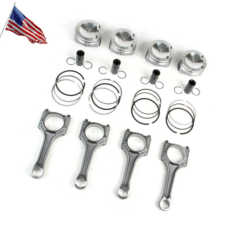 2.0T Piston & Connecting Rod Kit Φ23MM Fit For VW Atlas Golf Jetta AUDI ...